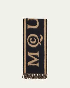 Alexander McQueen Wool-blend Logo Jacquard Scarf