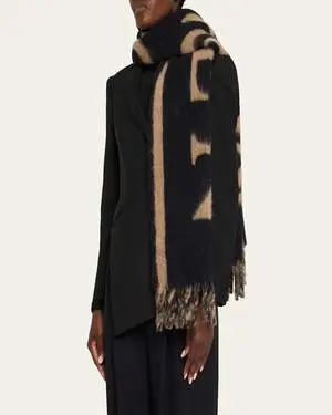 Alexander McQueen Wool-blend Logo Jacquard Scarf