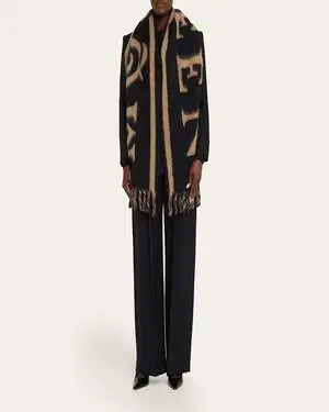 Alexander McQueen Wool-blend Logo Jacquard Scarf