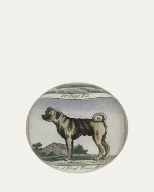 JOHN DERIAN Pug Profile Dome Paperweight - Multi