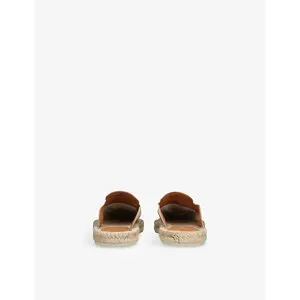 AURELIEN Beachside Suede And Jute Mules - Grey/light