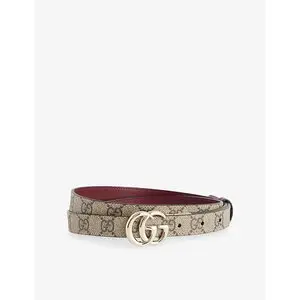 Gucci Reversible Marmont Canvas Belt - B.ebony/rosso Ancora