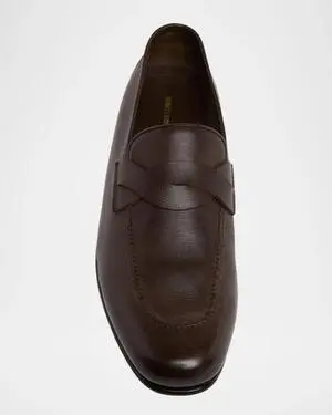 TOM FORD Gigi Leather Twisted-Band Penny Loafers Brown