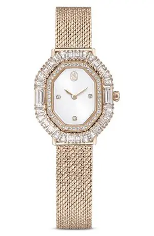 SWAROVSKI Matrix Octagon Mesh Strap Watch - Gold