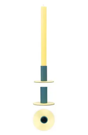 BRITISH COLOUR STANDARD Tall Two Tone Candle Holder Yellow