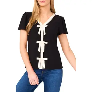 CECE DUPRAZ Bow Front Knit Top