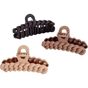 KITSCH 3-pack Assorted Chain Claw Clips - Neutral
