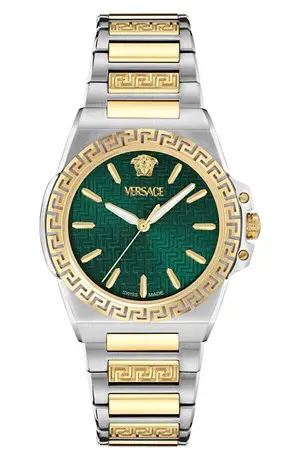 Versace Greca Reaction Bracelet Watch - Green/two Tone