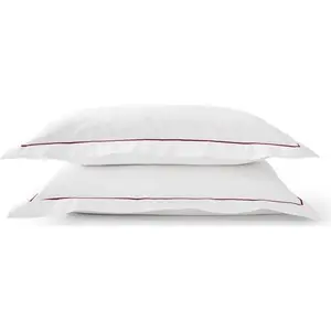 CHRISTY Premium Luxury Sateen Cotton Oxford Style Pillow Sham Pairs - Fuchsia