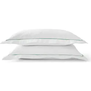 CHRISTY Premium Luxury Sateen Cotton Oxford Style Pillow Sham Pairs - Green