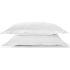 CHRISTY Premium Luxury Sateen Cotton Oxford Style Pillow Sham Pairs - White