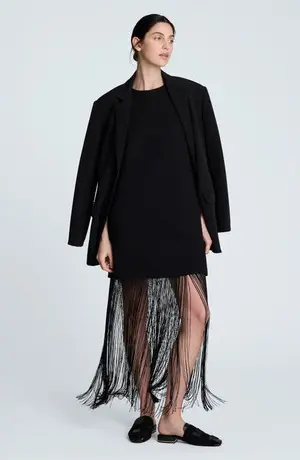 KENNETH COLE Fringe Trim Shift Dress
