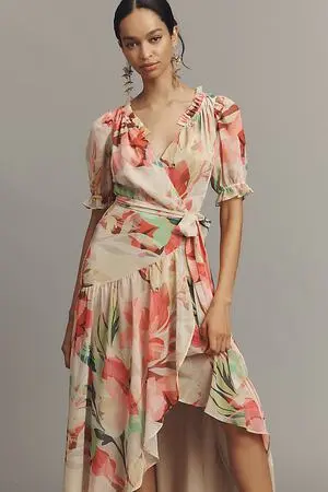 HUTCH Bethany Petite Wrap Midi Dress