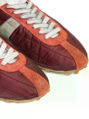 MAISON MARGIELA Quilted Suede Lace-up Sneakers - Red