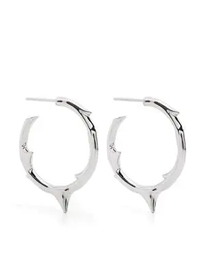 SHAUN LEANE Medium Rose Thorn Hoop Earrings Silver