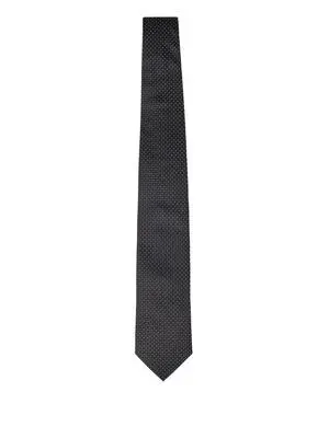 FRANZESE COLLECTION Berlusconi Jacquard Silk Neck Tie - Black