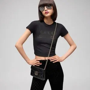 Gucci Gg Marmont Wallet On Chain Leather - Black