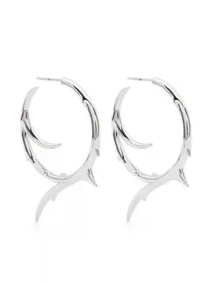 SHAUN LEANE Large Rose Thorn Hoop Earrings - Silver