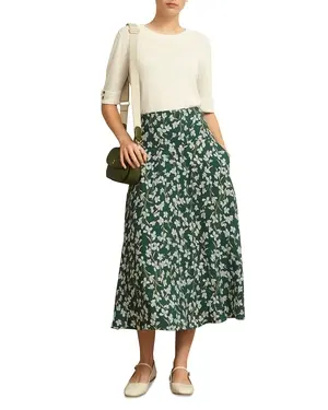 HOBBS LONDON Kiara Printed Skirt - Green Multi