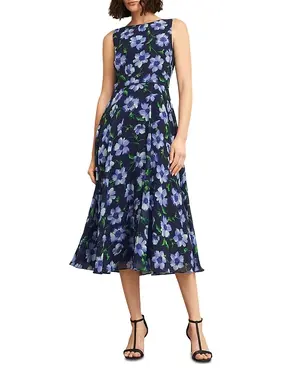 Blue Floral Print Dresses