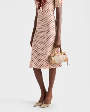 Prada Suede Slingback Pumps With Logo Detail - Neutral