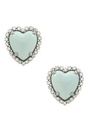 Valentino Garavani Coeur Hyperbole Clip-On Earrings Vintage Palladium  Crystal  Silver  & Az