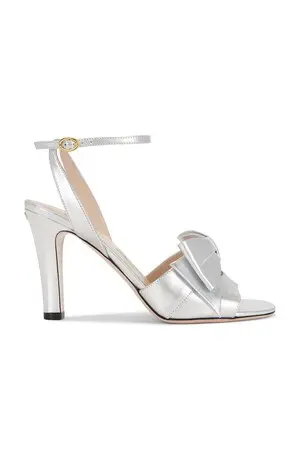 Valentino Garavani Bowow Metallic Sandal - Silver