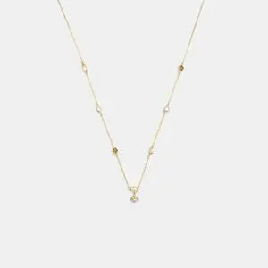 COACH Pearl Charm Necklace Gold