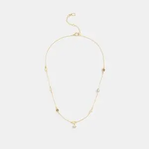 COACH Pearl Charm Necklace - Gold/pearl