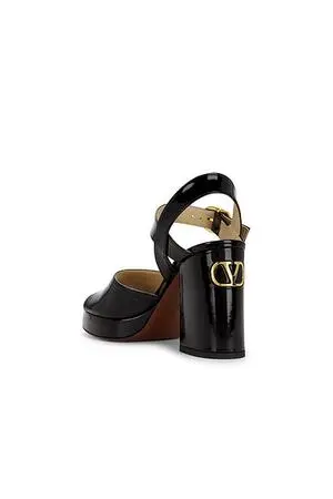 Valentino Garavani Fawcette Patent Leather Platform Sandals