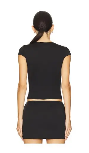 LOVERS AND FRIENDS The Mia Top Short Sleeve Jersey Top - Black
