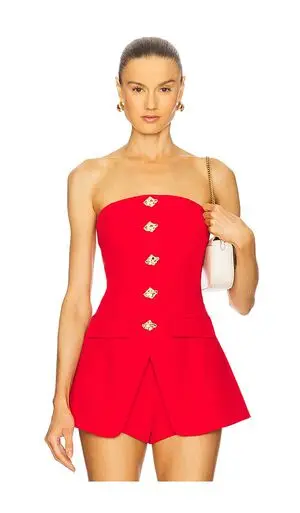 Line & Dot Dariel Strapless Top - Red