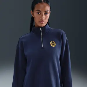 Nike Sportswear Phoenix Fleece Oversized 1/4-zip Long Sweatshirt - Blue