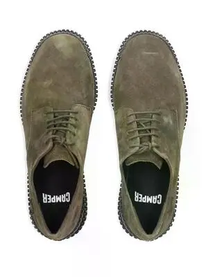 Camper Lace-up Suede Shoes - Green