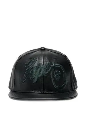 A BATHING APE X New Era Leather Baseball Cap - Black