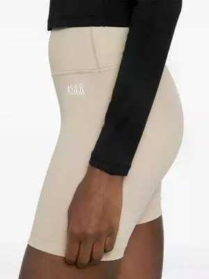 SPORTY & RICH Sr Runner Logo Biker Shorts - Neutrals