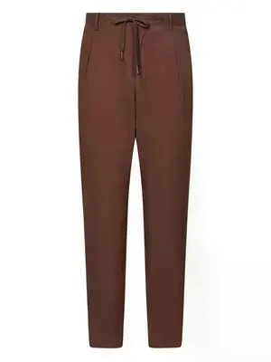 FRANZESE COLLECTION Pleated Drawstring Trousers - Brown