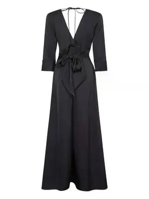 BLANCA VITA Neck-tie Flared Maxi Dress
