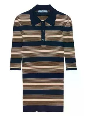 Prada Striped Polo Shirt - Blue