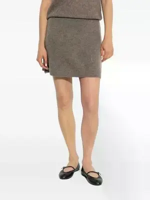 LISA YANG Ribbed Knit Mini Skirt - Brown