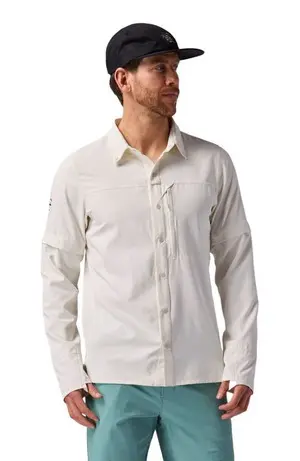 BACKCOUNTRY Bga Tahoe Woven Convertible Snap-up Shirt - Egret