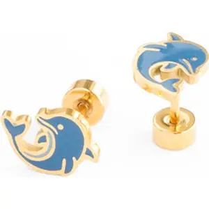 PIP POP Dolphin Stud Earrings - Blue