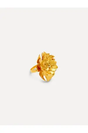 Oscar De La Renta Peony Statement Ring - Red