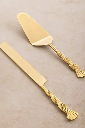 GAURI KOHLI Santiago Cake Servers - Gold