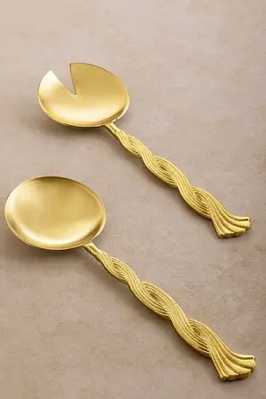 GAURI KOHLI Santiago Salad Servers - Gold