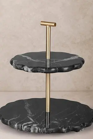 GAURI KOHLI Concorde Two-tier Cake Stand - Black