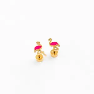 PIP POP Flamingo Stud Earring - Pink