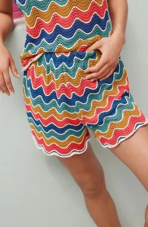 NEXT Stripe Crochet Cotton Shorts
