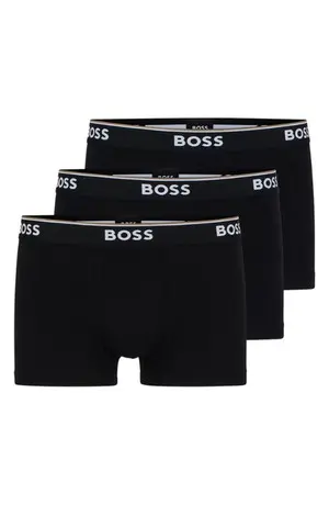 BOSS 3-pack Power Stretch Cotton Trunks - Black