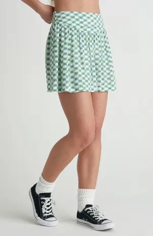 Hurley Checked Print Miniskirt